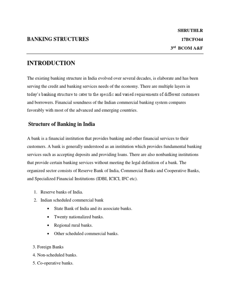 Banking Structure Mini Project | PDF | Deposit Account | Commercial Bank