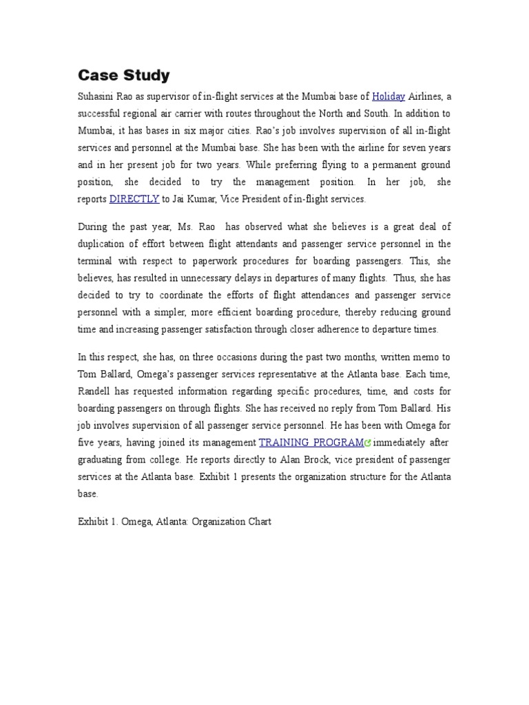 Case Study - Suhasini Rao | Airlines | Business