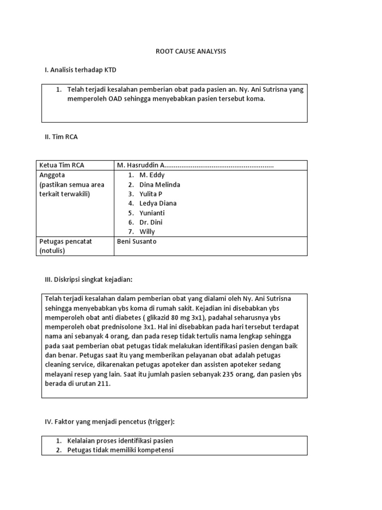 Penugasan RCA Dan FMEA | PDF | Sains & Matematika