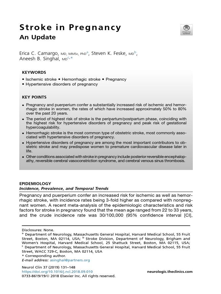 The Rising Risks of Stroke During Pregnancy and the Postpartum Period ...