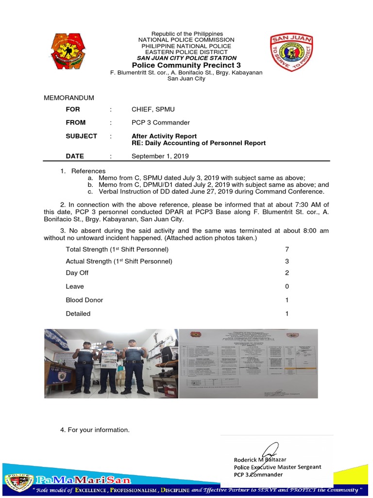 PCP 3 Daily Activity Report | PDF