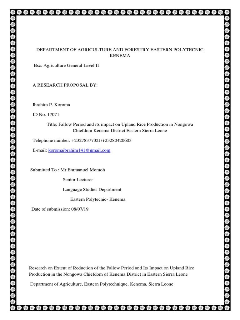 My Research Proposal | PDF | Crop Rotation | Agriculture