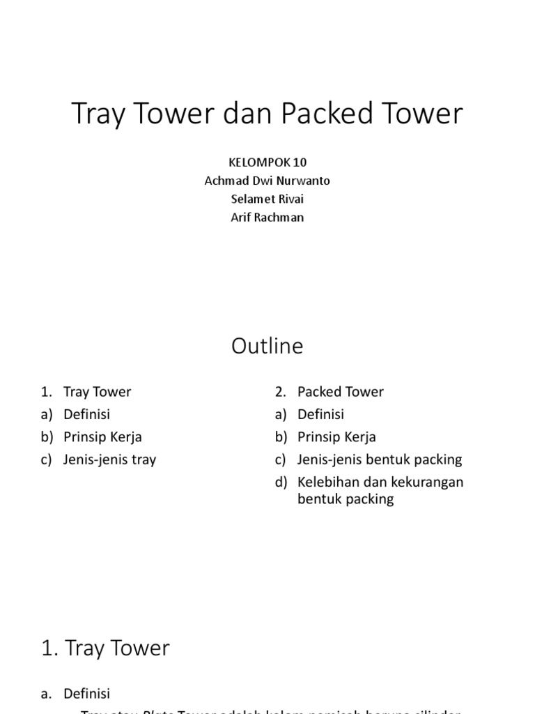 Perbandingan Tray Tower dan Packed Tower | PDF | Griya & Taman