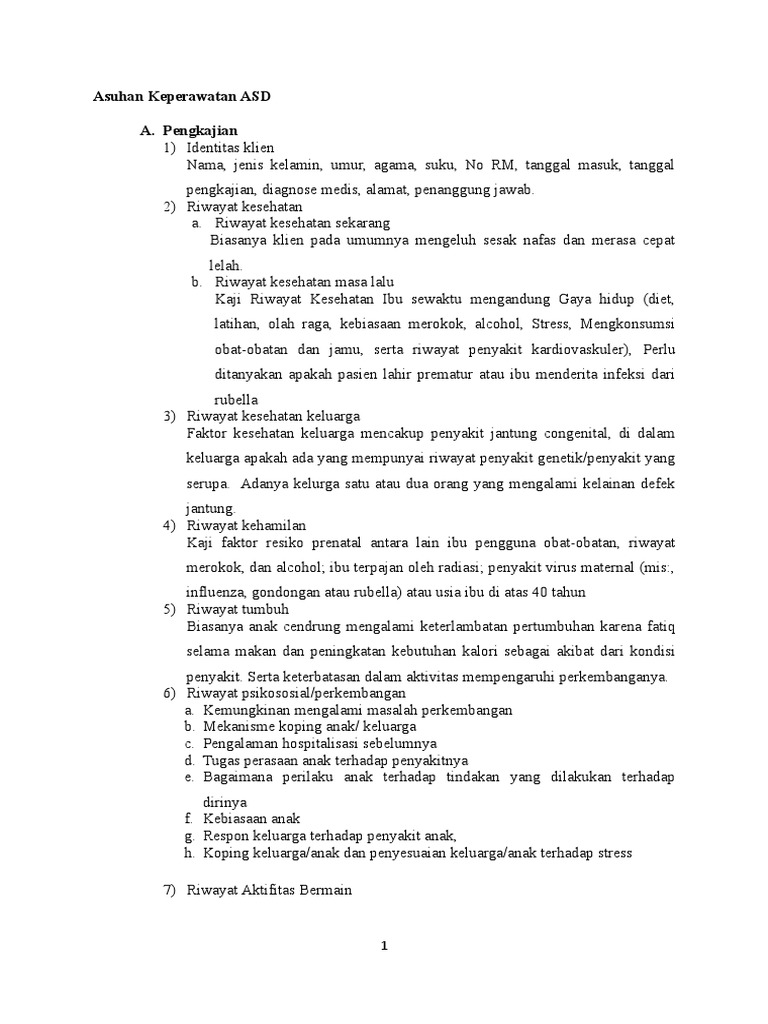 Askep Asd, VSD, Pda | PDF