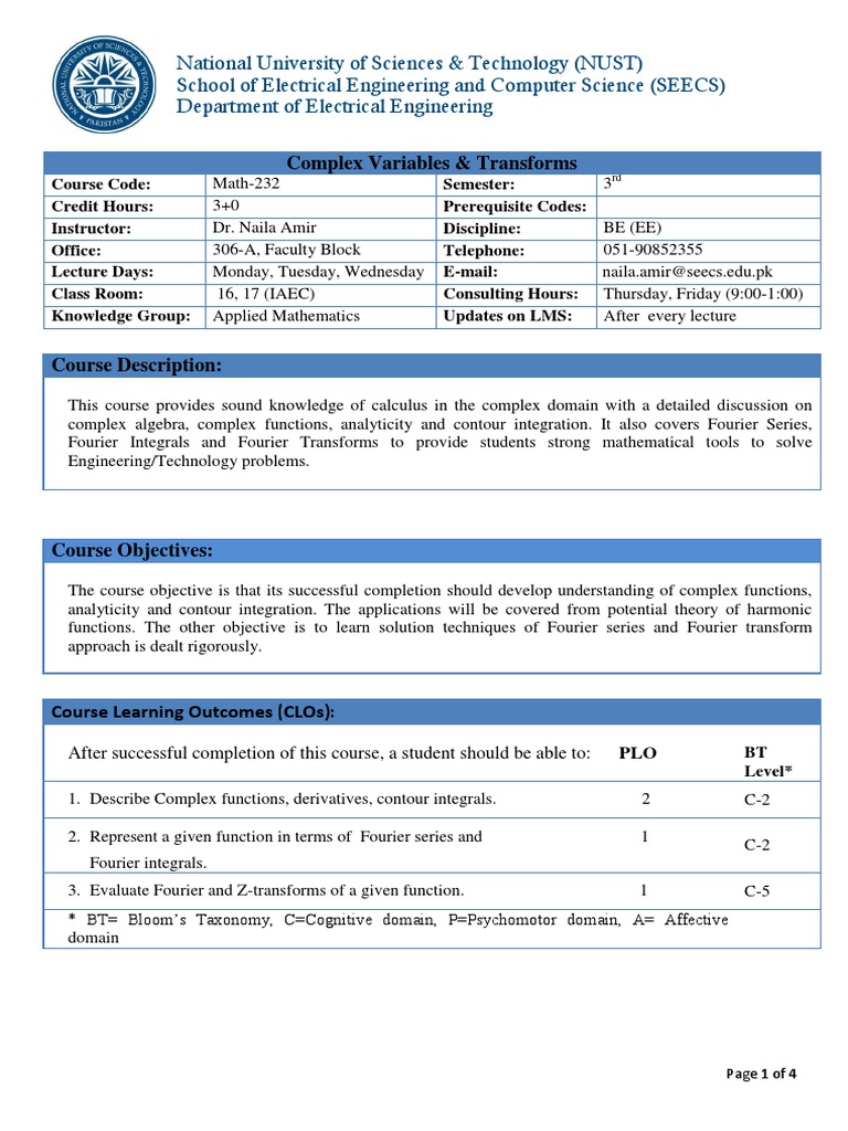 Complex Variables Transforms Course Pdf Fourier Series Complex