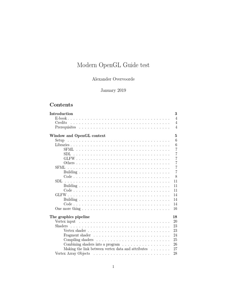 Modern OpenGL Guide PDF | PDF | Shader | Library (Computing)