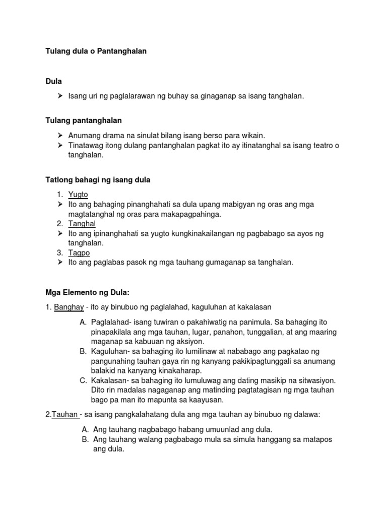 Dulang Pantanghalan - pt2 | PDF
