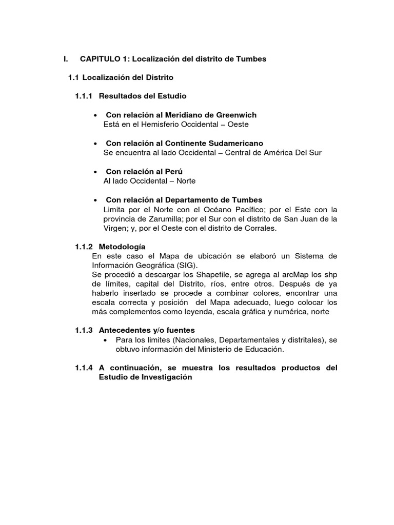 Ubicación y Límites del Distrito de Tumbes | PDF | Mapa | Sistema de ...