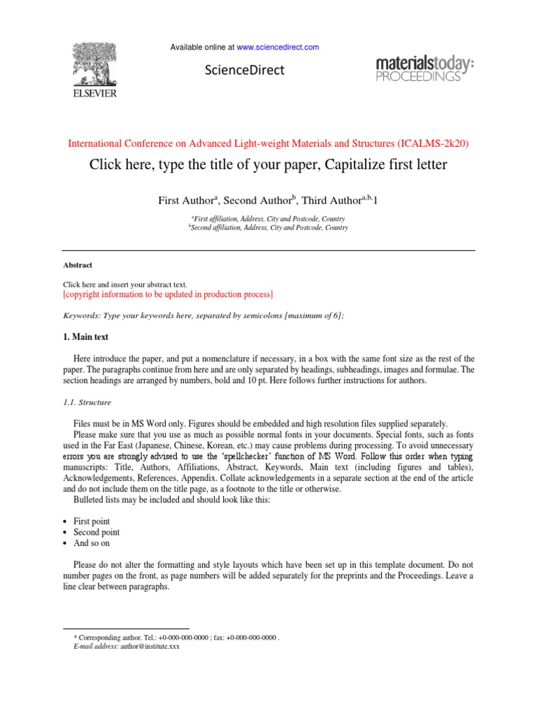Click Here, Type The Title of Your Paper, Capitalize First Letter | PDF ...