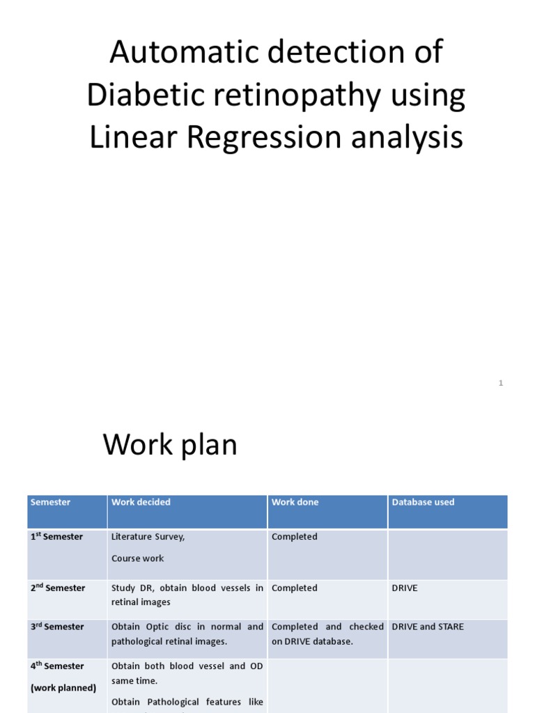 Automatic Detection of Diabetic Retinopathy Using Linear Regression ...