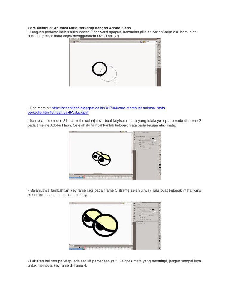 Cara Membuat Animasi Mata Berkedip Dengan Adobe Flash | PDF
