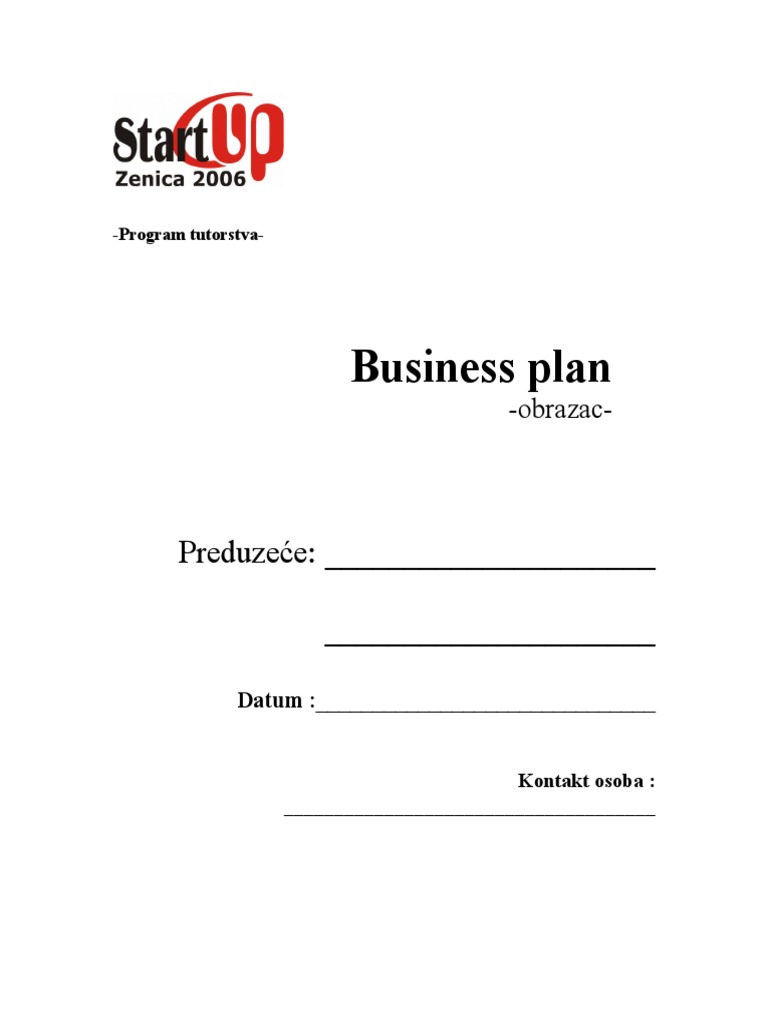 Biznis Plan Template Finalni | PDF