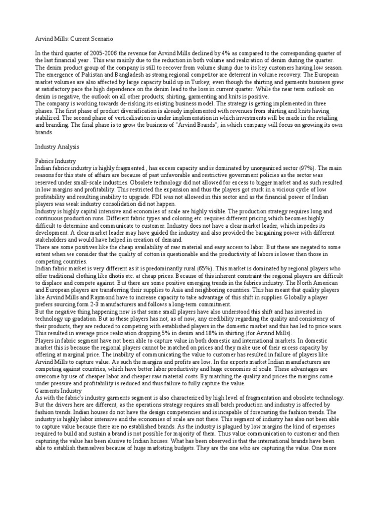 Arvind Strategy | PDF | Retail | Competitive Advantage