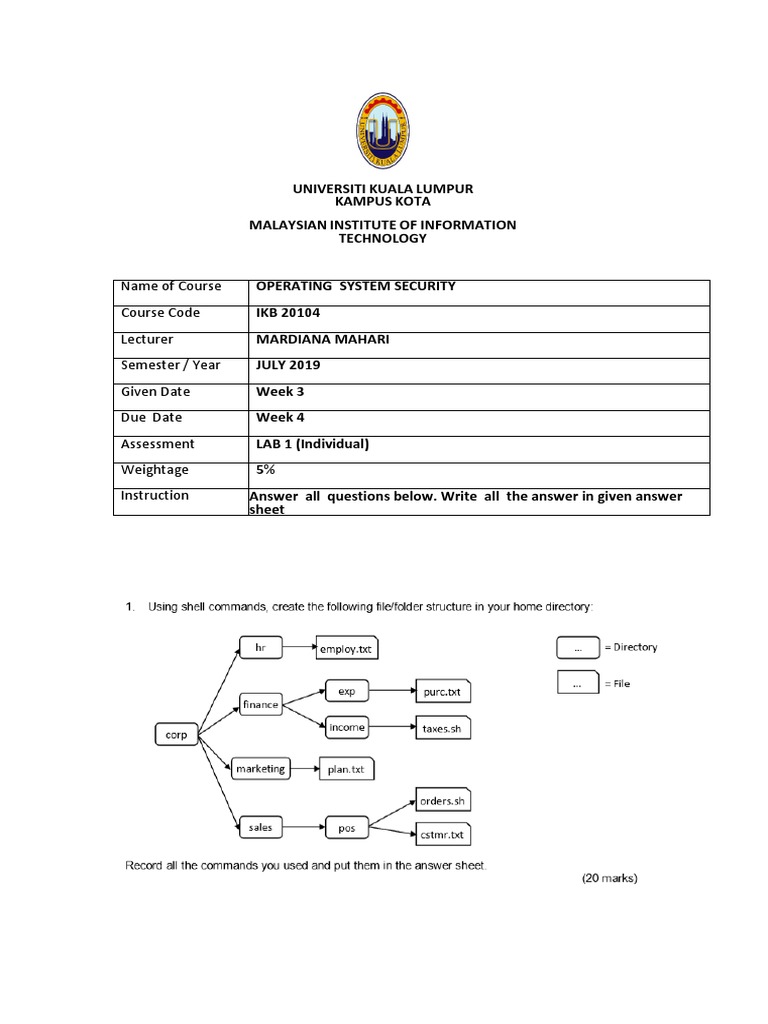 OS Security Lab for UniKL Students | PDF