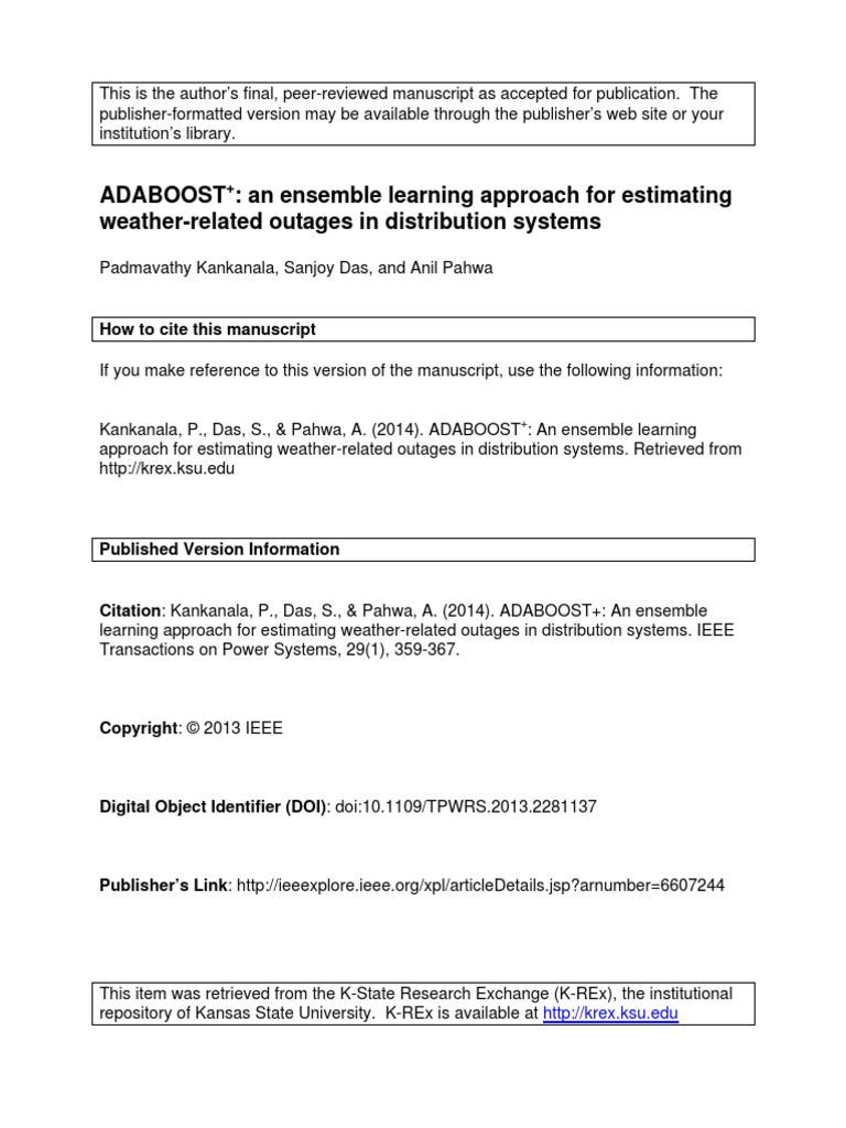 Adaboost: An Ensemble Learning Approach For Estimating Weather-Related ...