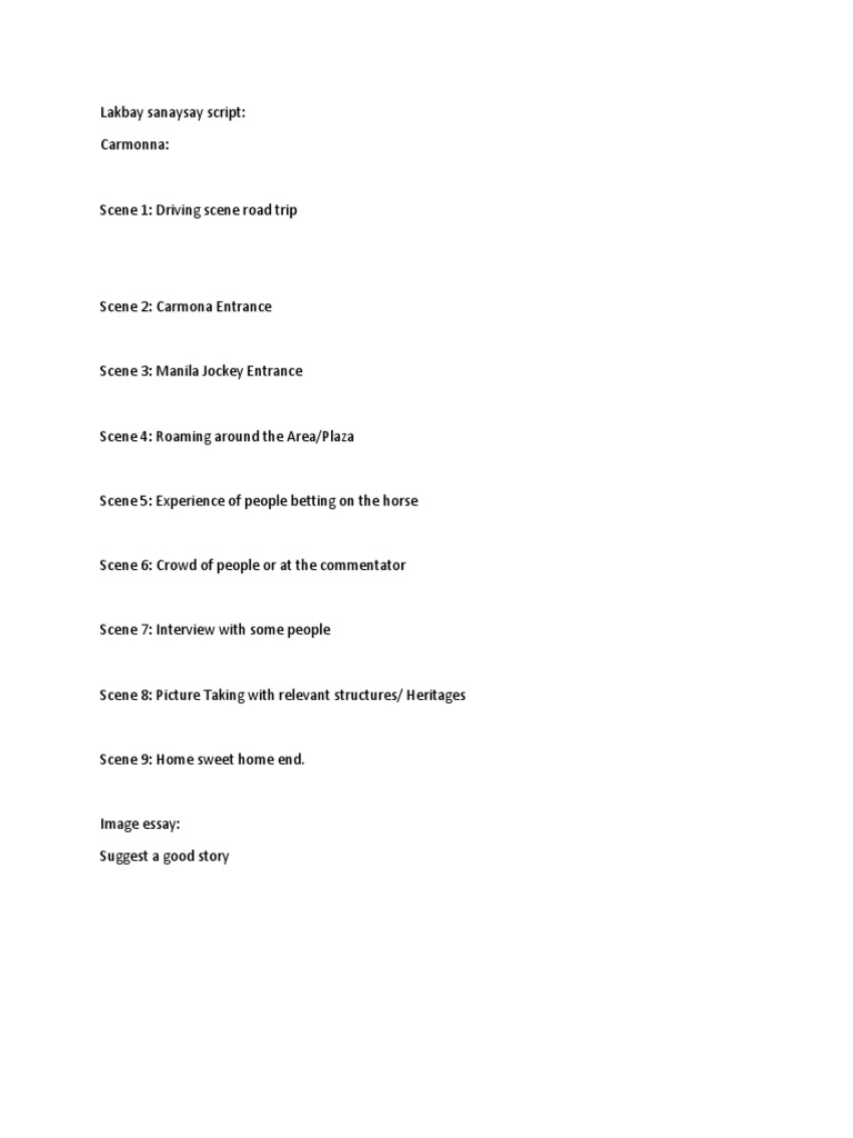 Lakbay Sanaysay Script