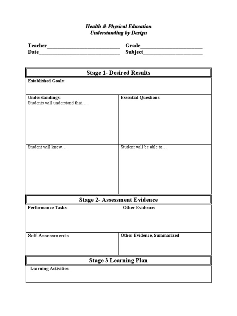 UBD Lesson Plan PDF | PDF
