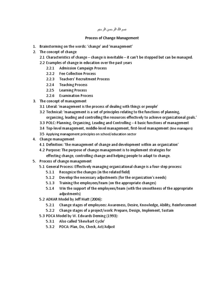 Process of Change Management | PDF