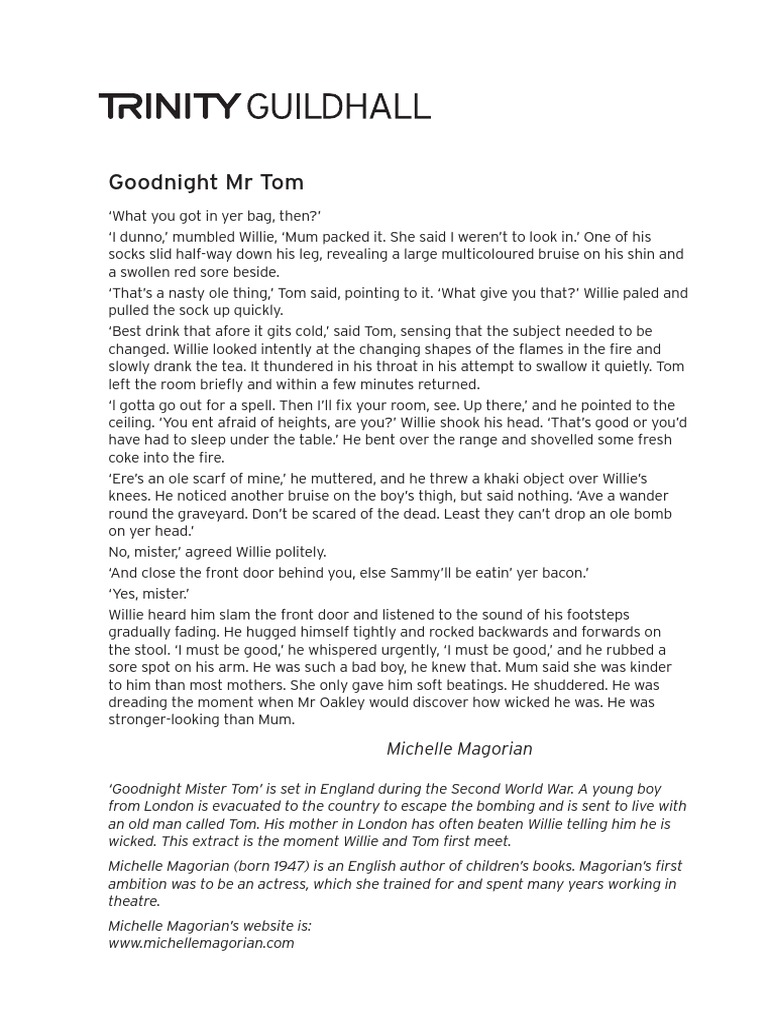 Goodnight MR Tom: Michelle Magorian | PDF