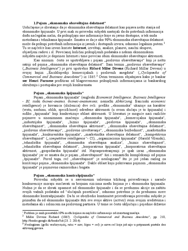 Ekonomska Dipomatija I Spijunaza | PDF