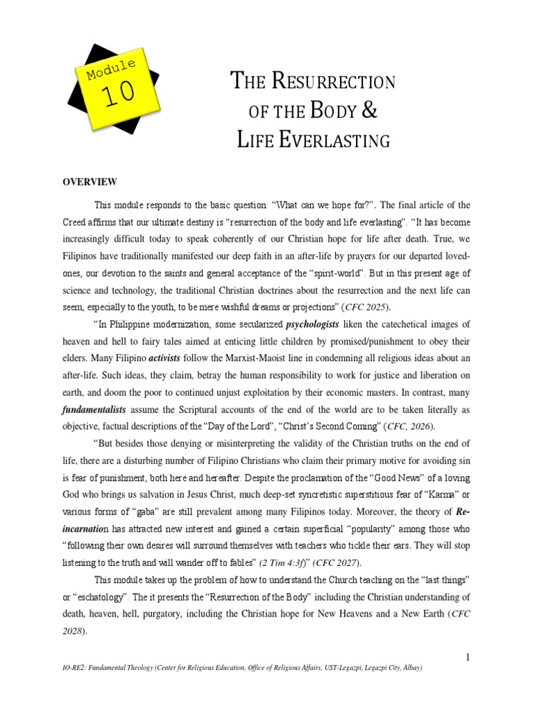 Understanding Our Christian Hope: An Examination of Eschatological ...