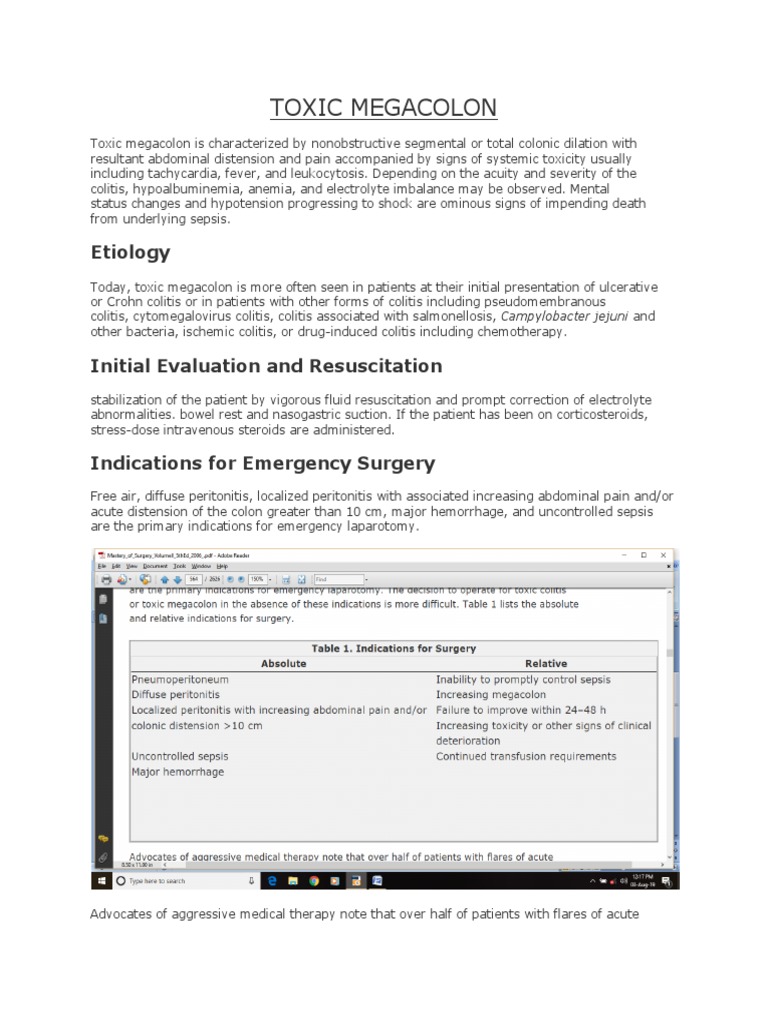Toxic Megacolon... | PDF | Large Intestine | Ulcerative Colitis