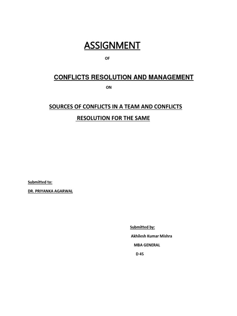 Assignment Conflicts Resolution and Management | PDF | Consensus ...