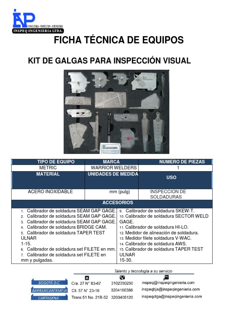 Ficha Tecnica Kit de Gal Gas | PDF