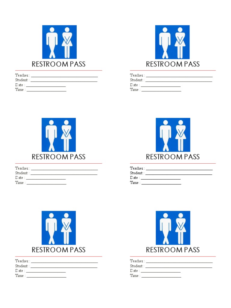 Printable Restroom Pass Template | PDF | Career & Growth