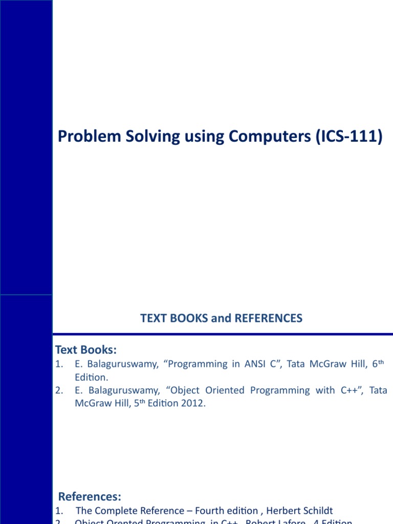Problem Solving Using Computers (ICS-111) | PDF | Random Access Memory | Read Only Memory