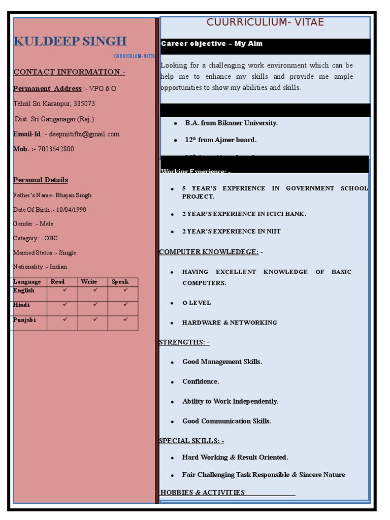 Deep Resume | PDF | Cognition | Learning