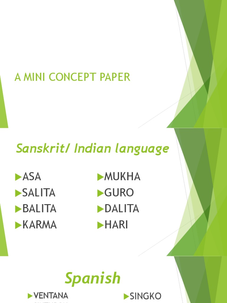 A Mini Concept Paper | PDF | Tagalog Language | Semantics