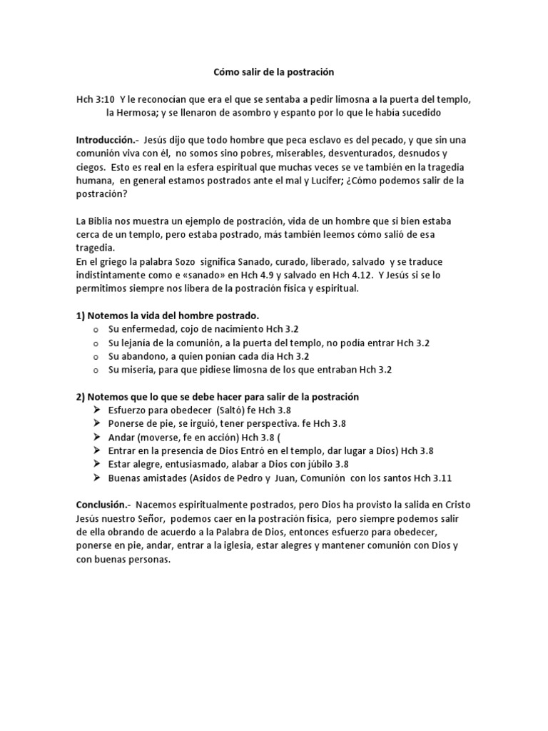 Cómo superar la postración espiritual | PDF