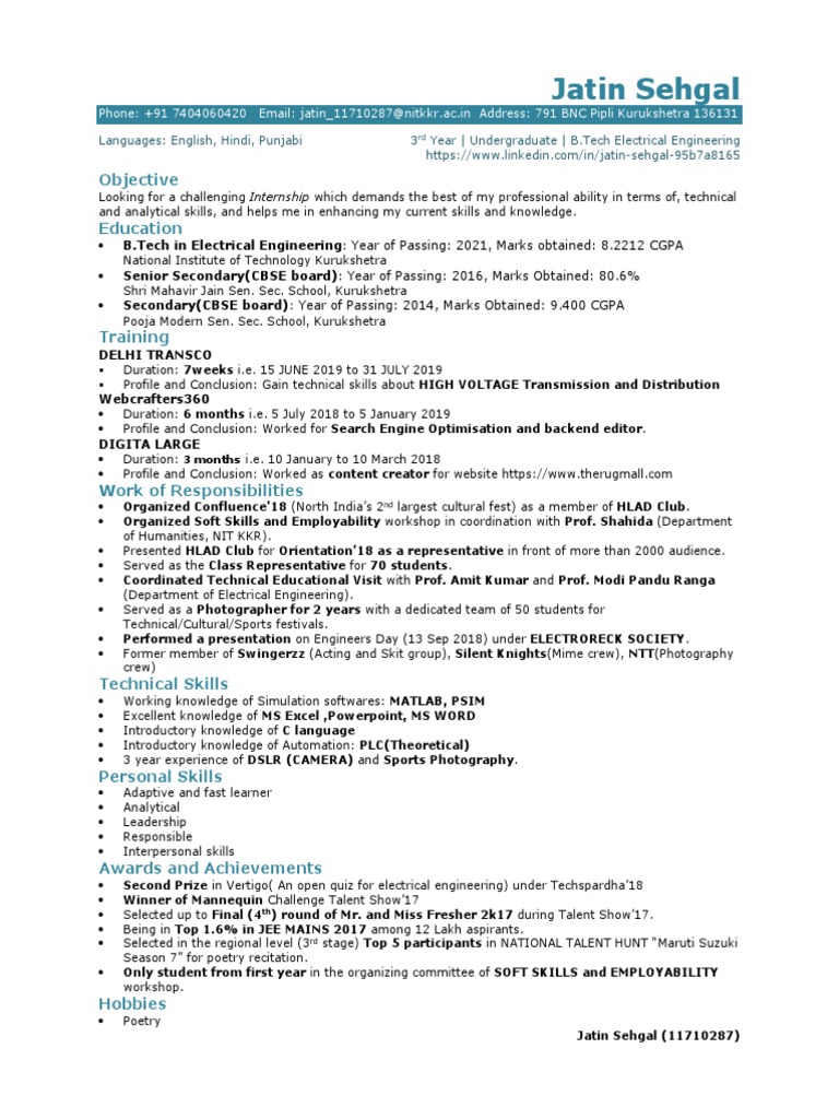 Jatin Sehgal Electrical | PDF