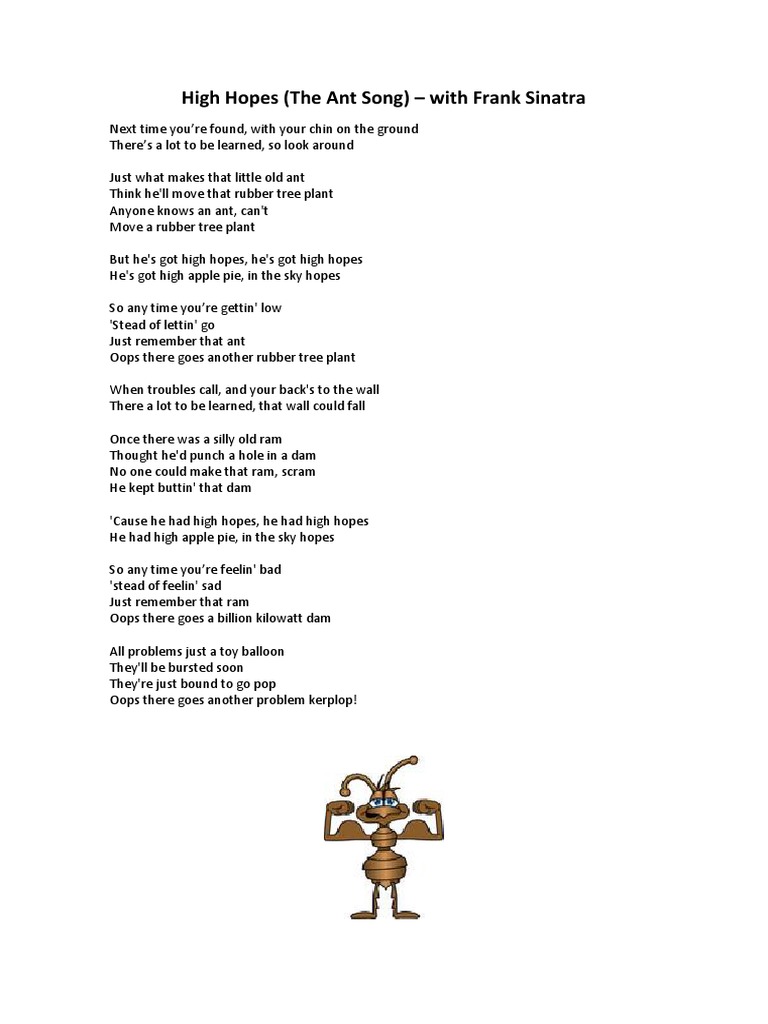 High Hopes (The Ant Song) - With Frank Sinatra | PDF