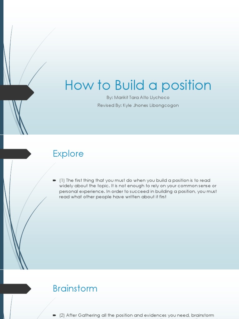 Building a Strong Argument Position | PDF