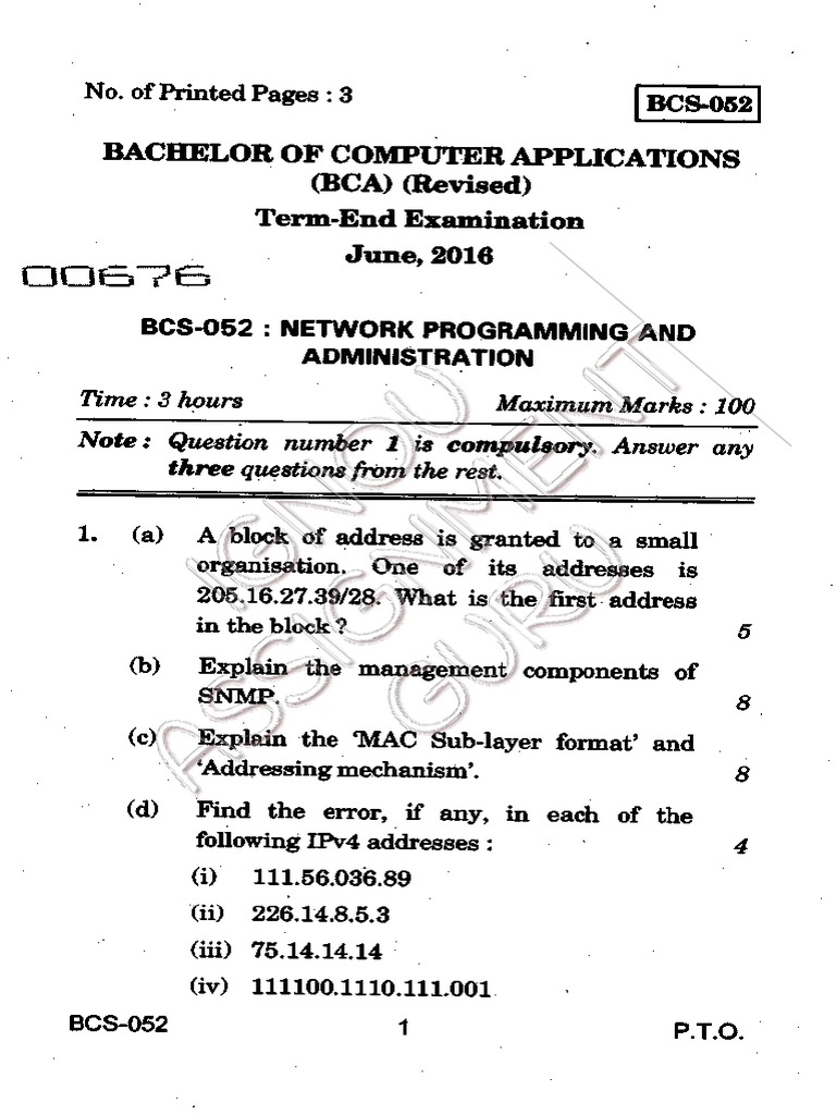 BCS-052 J16 Compressed | PDF | Transmission Control Protocol | Domain Name System