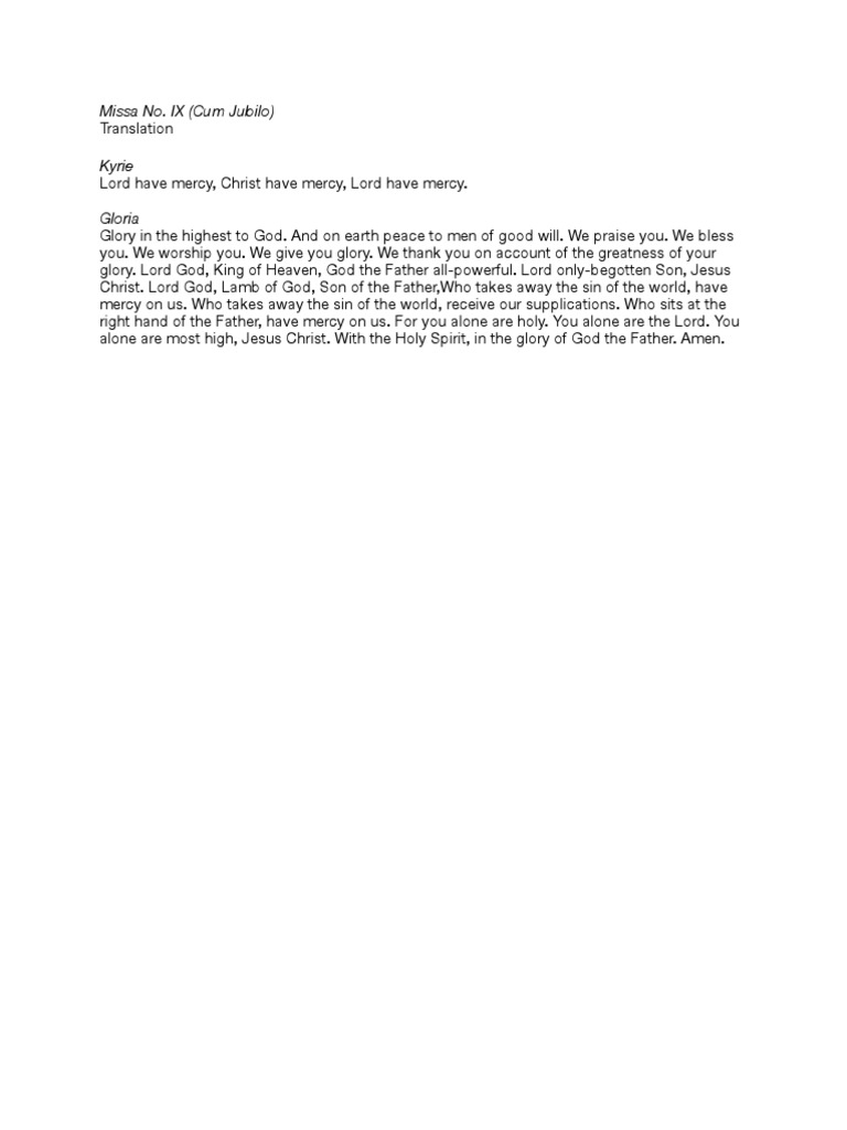 Kyrie IX: Cum Jubilo Translation | PDF | History