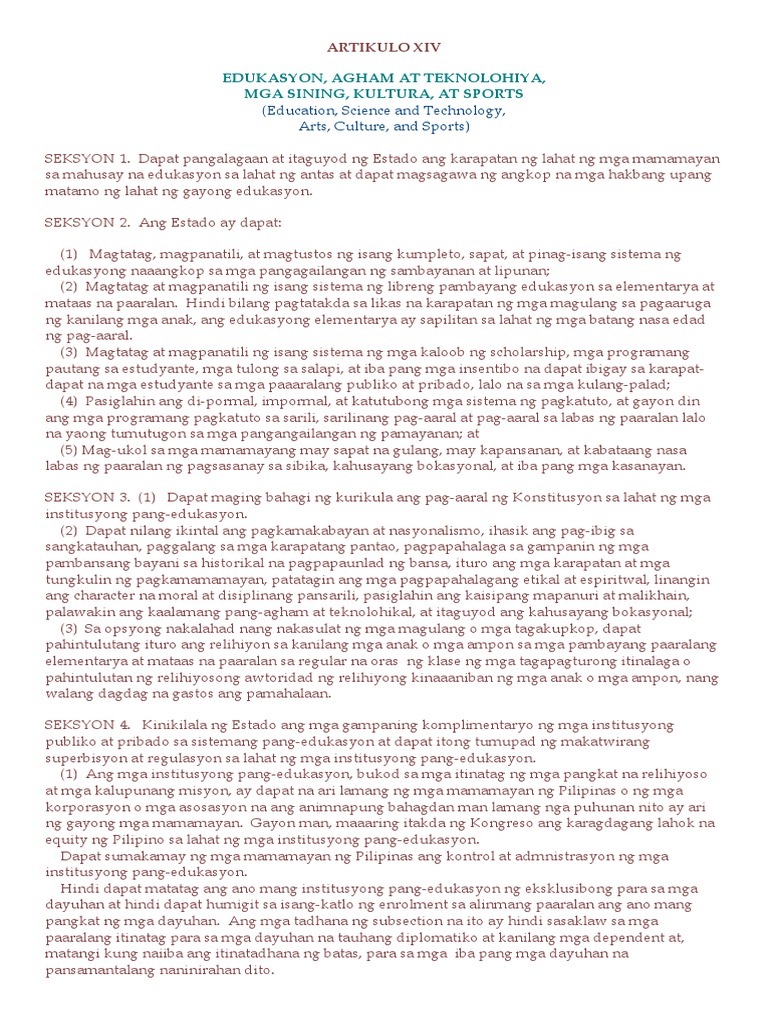Artikulo Xiv | PDF
