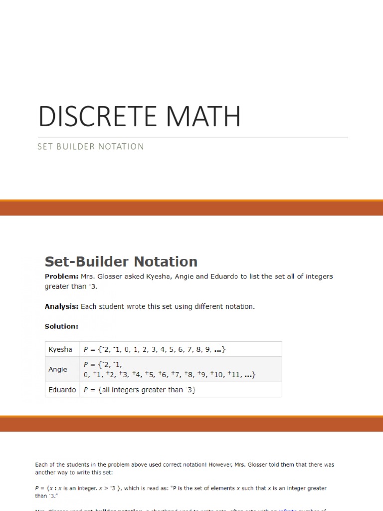 Set Builder Notation | PDF