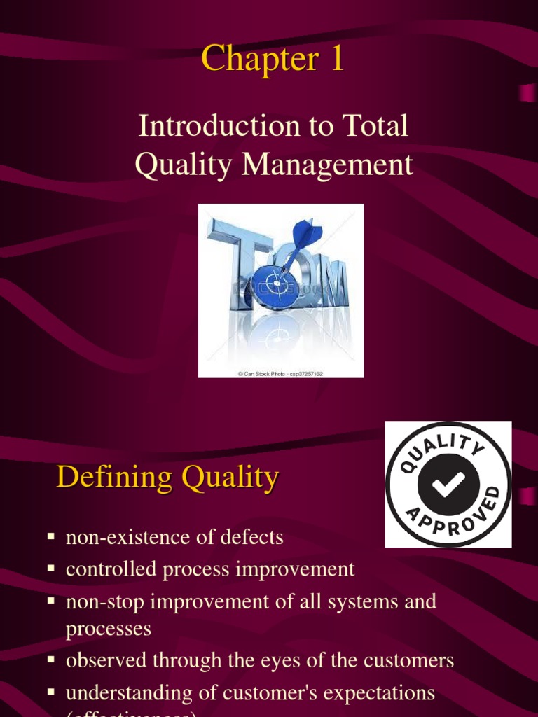 Chapter 1 Intro To TQM | PDF | Business Process | Reliability Engineering