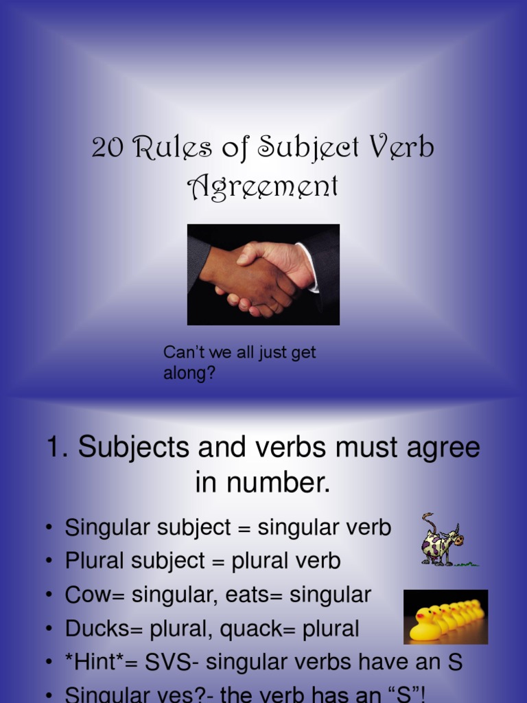 05 - Subject Verb Agreement | PDF | Grammatical Number | Verb