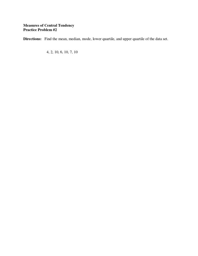 Measures of Central Tendency Practice 2 | PDF | Career & Growth | Computers