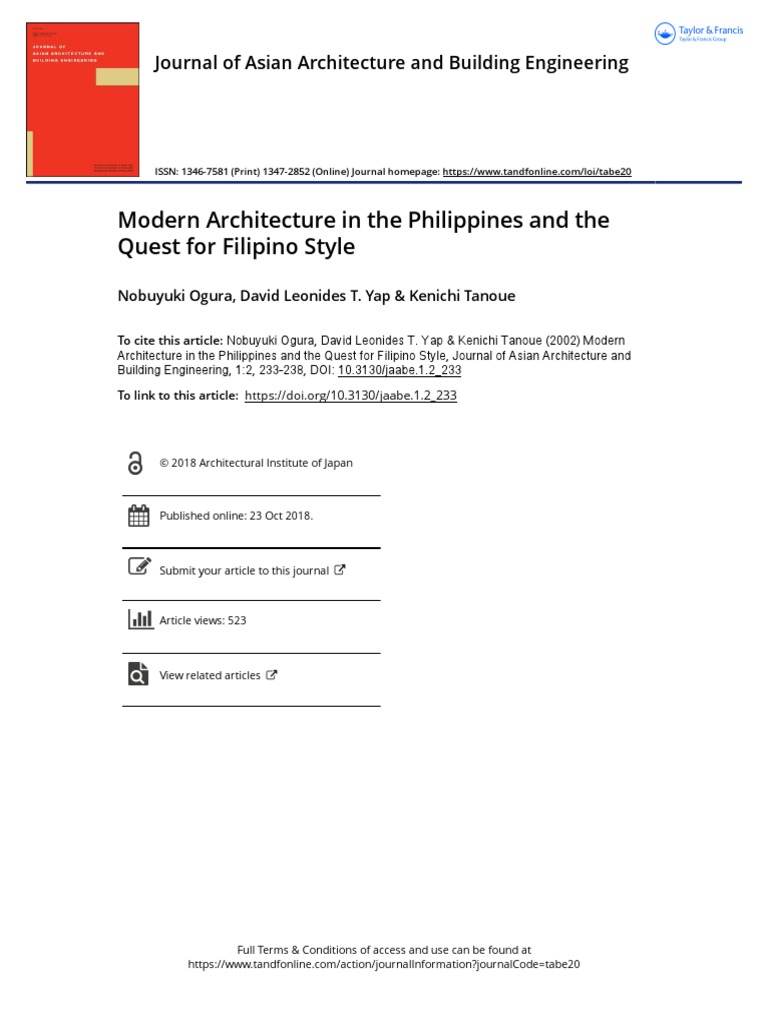 Modern Architecture in The Philippines and The Quest For Filipino Style ...