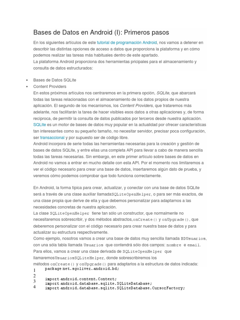 Primeros Pasos Con SQLite | PDF | SQL | Tabla (base de datos)