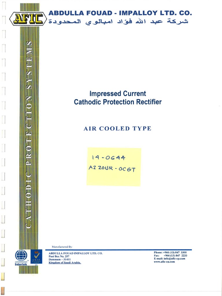 14-0644 Cathodic Protection Rectifier | PDF