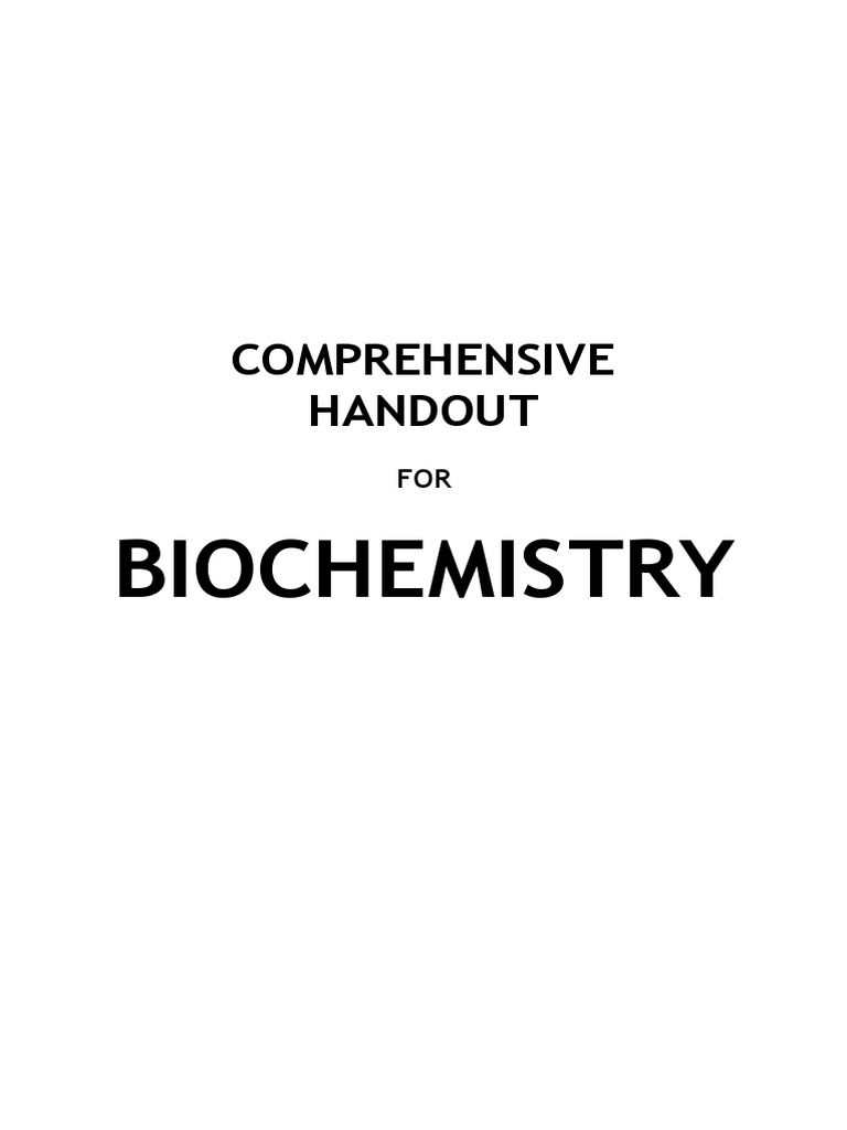 Comprehensive Handout For Biochemistry | PDF | Enzyme | Enzyme Inhibitor
