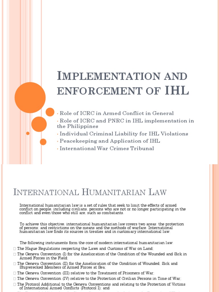 Implementation and Enforcement of IHL | PDF | International ...