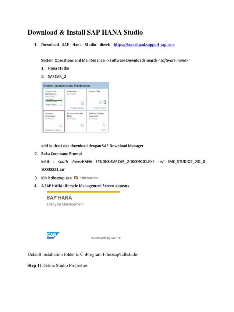 SAP HANA Studio Setup Guide | PDF