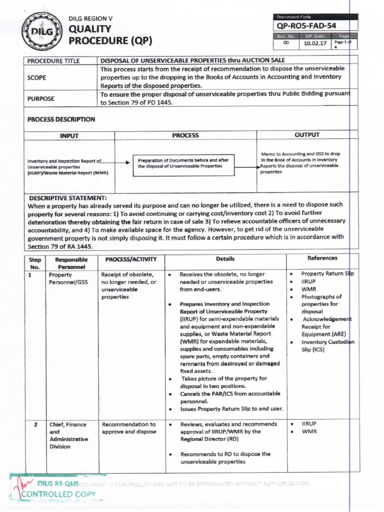 Disposal of Unserviceable Poperty | PDF